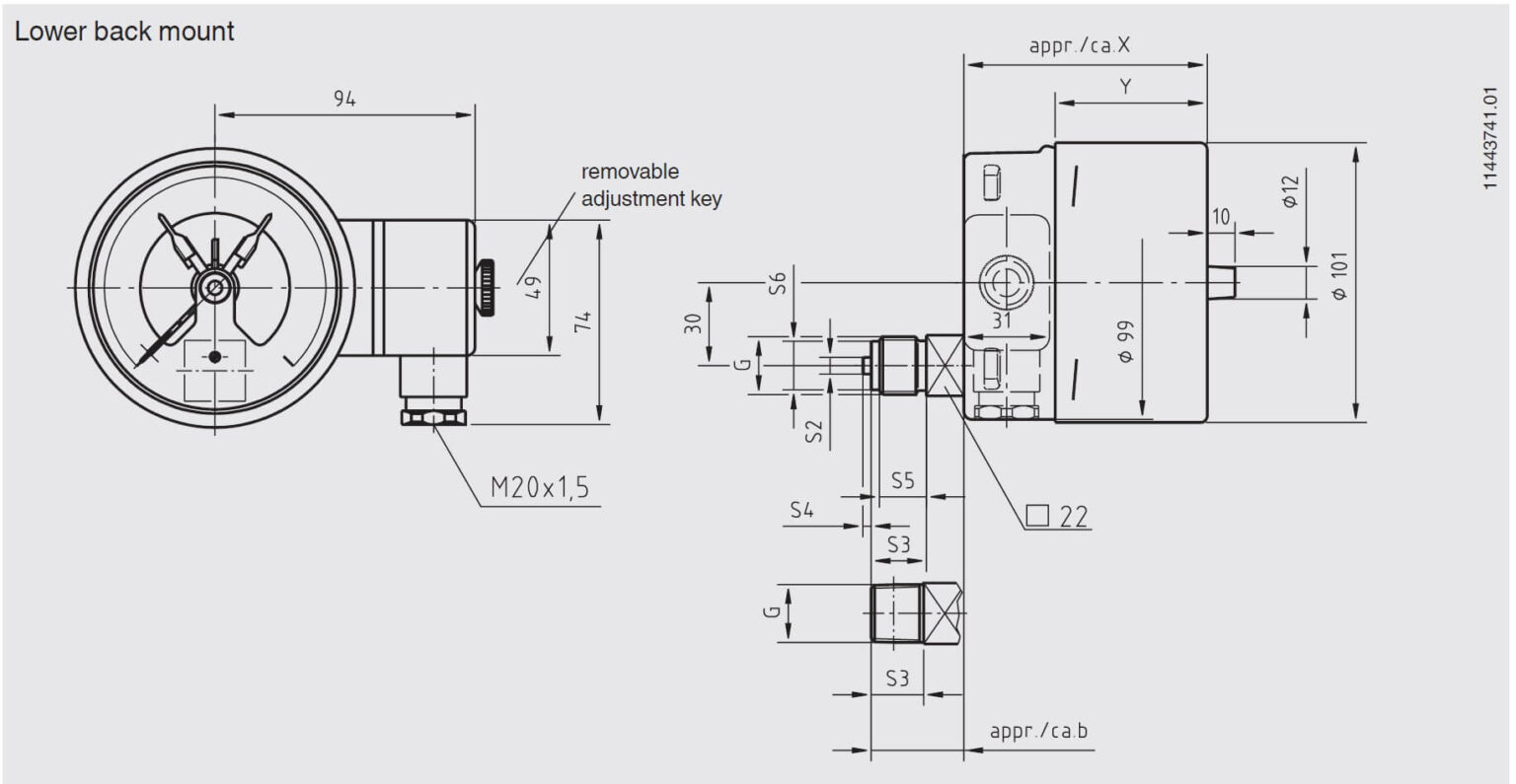 مانوستات (گیج فشار با سوئیچ) ویکا WIKA مدل PGS21.100 ، PGS21.160 | پیشرو صنعت آزما
